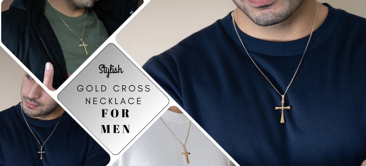 A Unique and Stylish Men's Gold Cross Necklace | Jewelry America