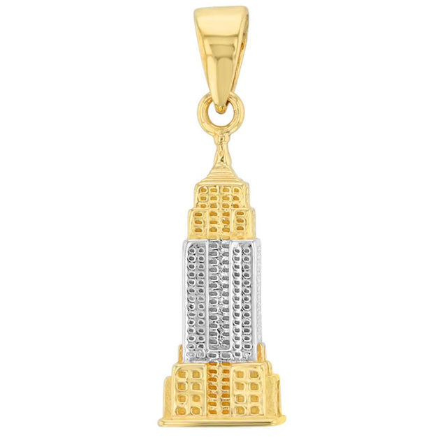 14K Yellow Gold Empire State Building Pendant Necklaces | Jewelry America