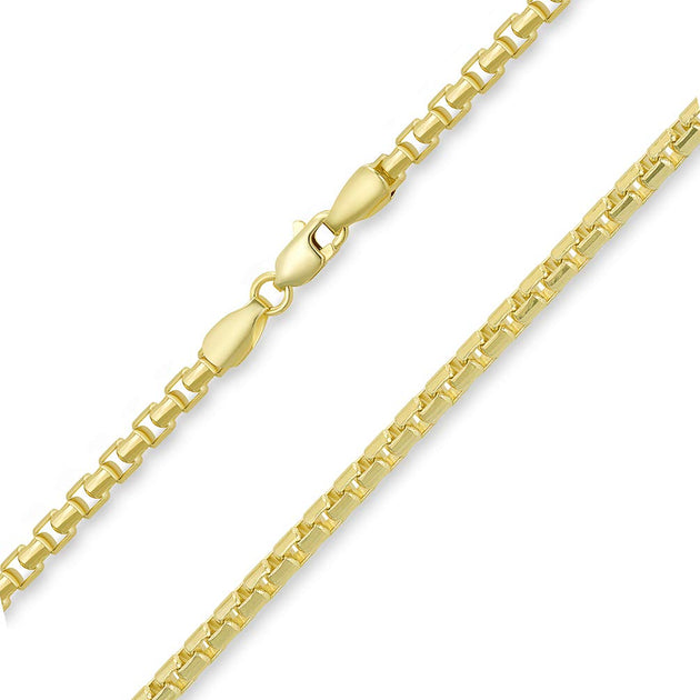 14k Gold 3mm Box-Link Chain Necklace | Jewelry America