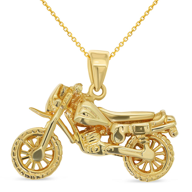 14k Gold Chopper Motorcycle Pendant Necklace | Jewelry America