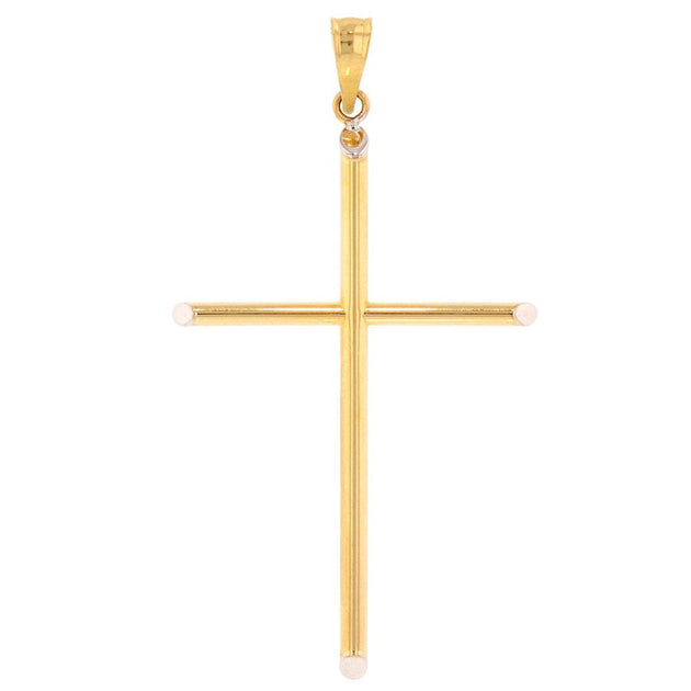 14k Yellow Gold Simple Plain Cross Pendant | Jewelry America