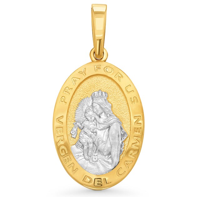 14k Gold Pray For Us Miraculous Medallion Pendant | Jewelry America