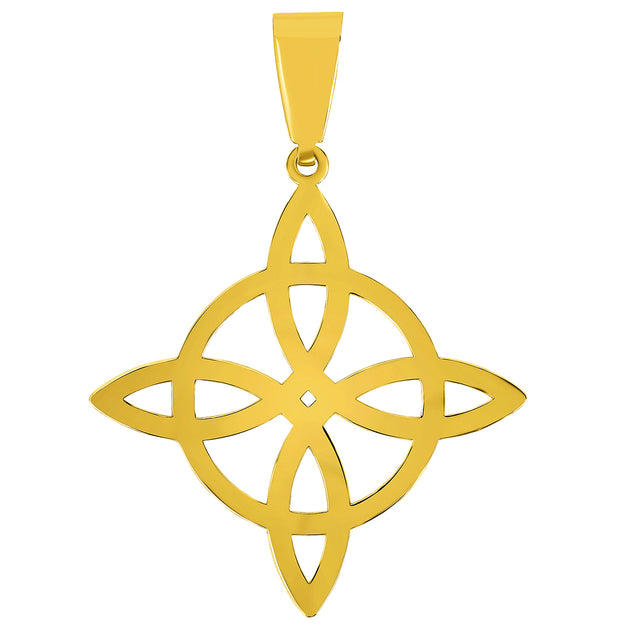 14k Gold Trinity Love Knot Celtic Cross Pendant | Jewelry America