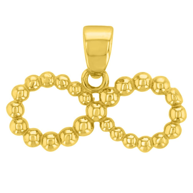 14K Yellow Gold Beaded Style Infinity Pendant | Jewelry America