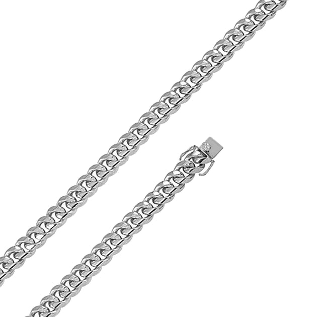 Solid 925 Sterling Silver 9mm Miami Cuban Chain Necklace with Box Lock ...