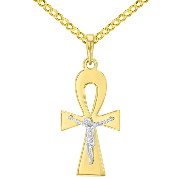 Egyptian Ankh Cross with Jesus Christ Crucifix Pendant | Jewelry America
