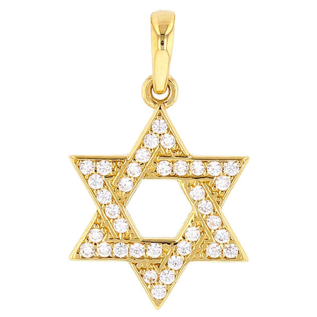 Simple Jewish Star of David Pendant with Cubic Zirconia | Jewelry America