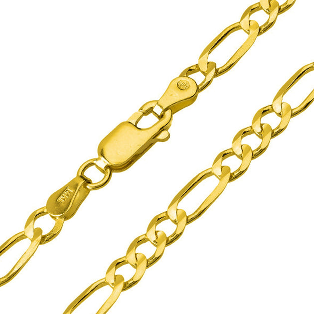 Solid 14K Yellow Gold 6mm Figaro Chain Necklace | Jewelry America