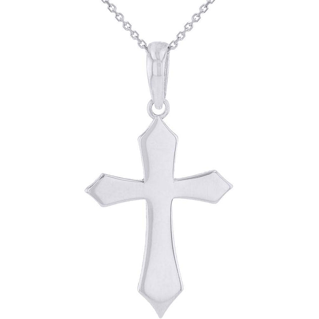 Solid 14k White Gold Silhouette Botonee Orthodox Cross Pendant ...