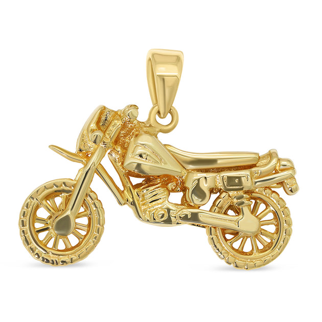 Solid 14k Gold Chopper Motorcycle Pendant | Jewelry America
