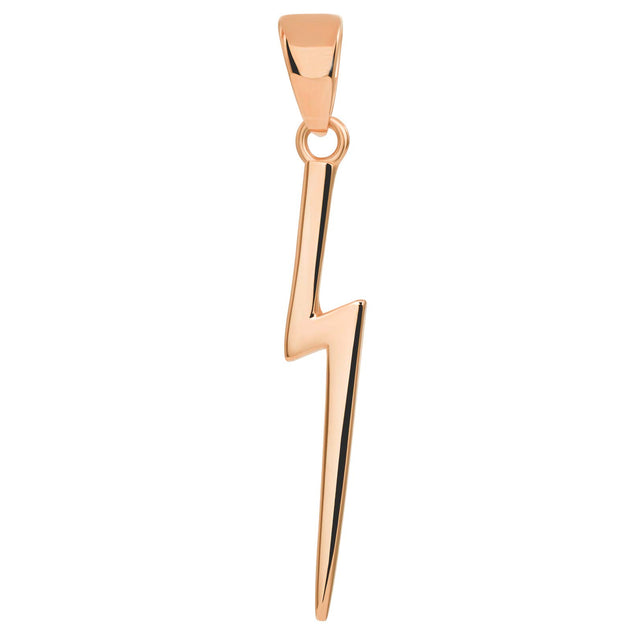 Solid 14k Rose Gold Lightning Bolt Pendant | Jewelry America