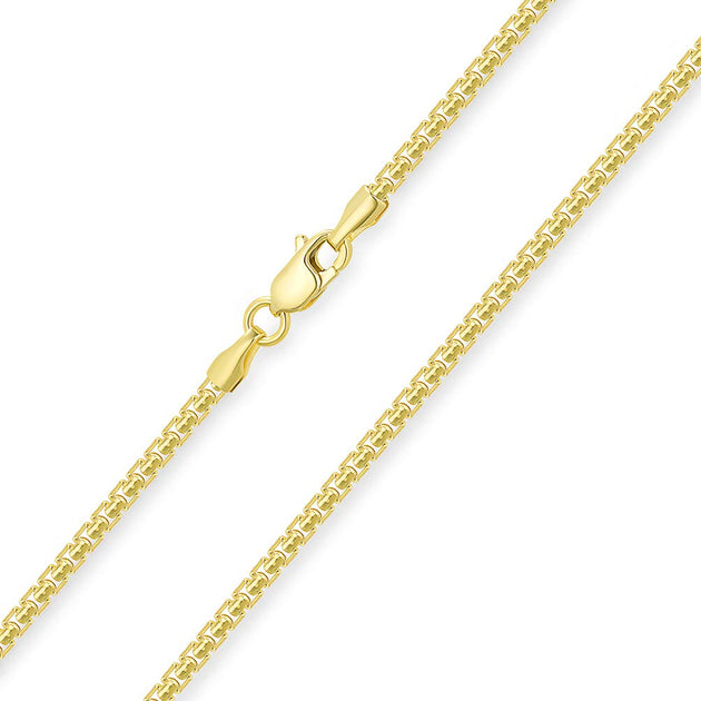 14k Gold Round Box Link Chain Necklace | Jewelry America