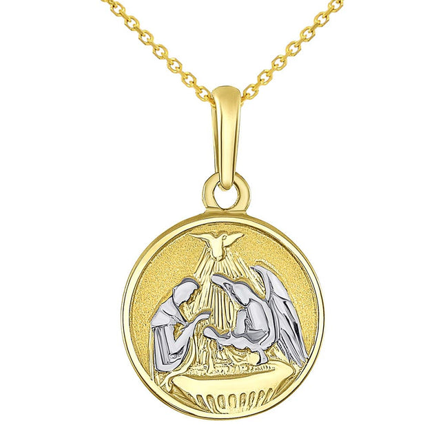 14k Gold Holy Spirit Baptism Charm Pendant Necklace | Jewelry America