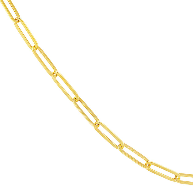14k Gold 5.1mm Hollow Lobster Lock Chain Necklace | Jewelry America