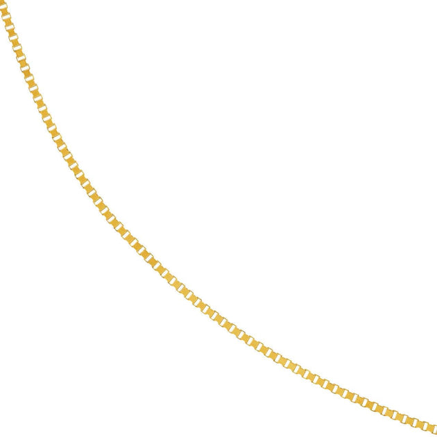 Real 14K Gold 0.66mm Box Chain Necklace with Lobster Lock | Jewelry America