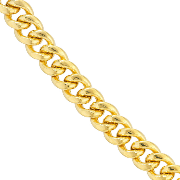 14k Gold 7.4mm Miami Chain Necklace with Lobster Lock | Jewelry America