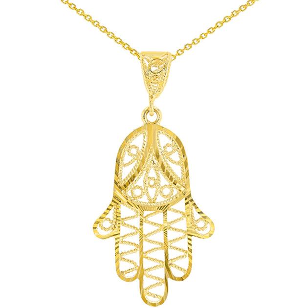 14K Yellow Gold Hand of God Pendant | Jewelry America